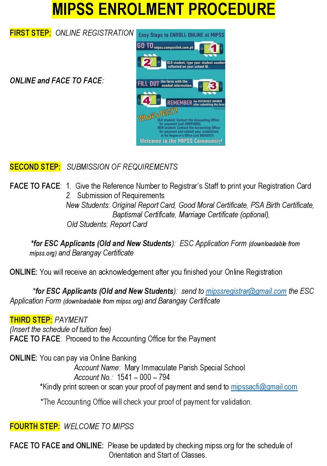 MIPSS Inc. : Mary Immaculate Parish Special School